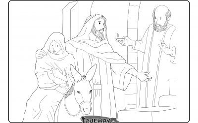 No room in the Inn - Luke 2:7 - Free colouring page - Trueway Kids