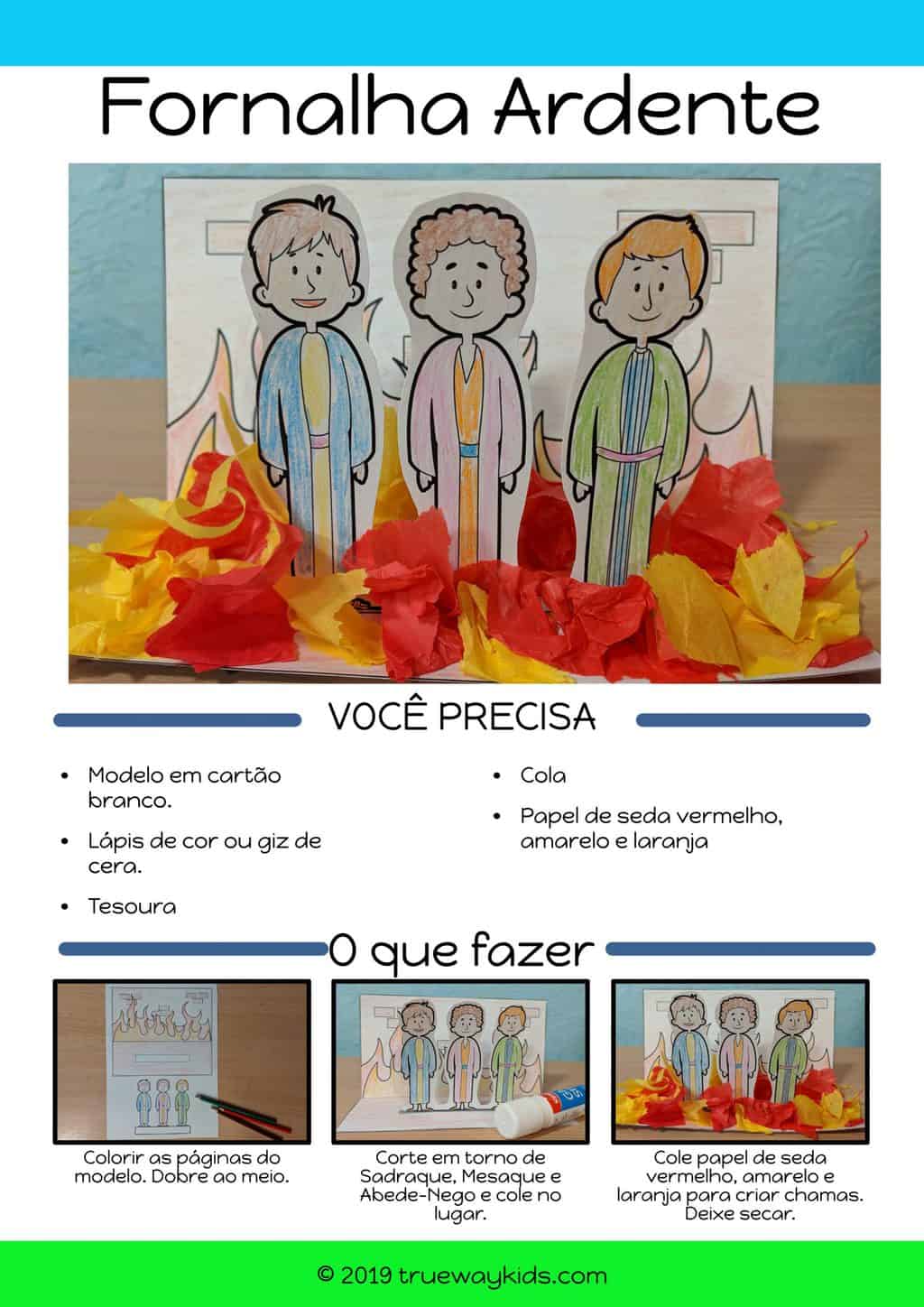 Sadraque, Mesaque e Abede-Nego - lição da bíblia para crianças ...