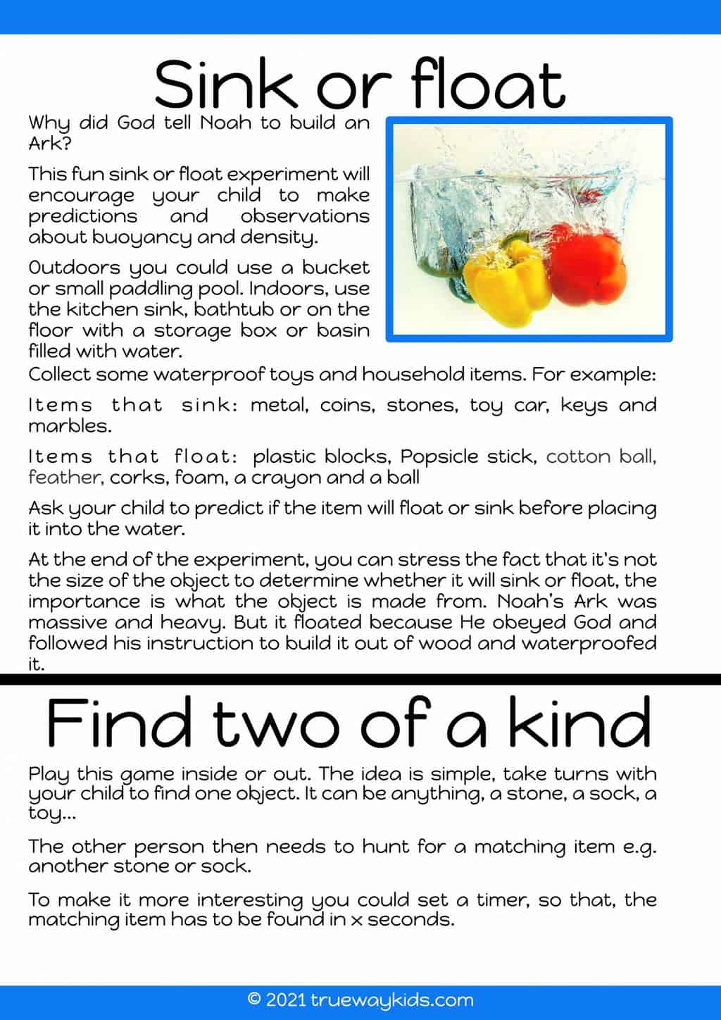 Noah's Ark - Free printable Bible lesson for Kids - Trueway Kids