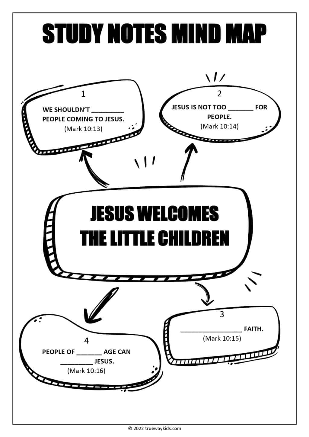 JESUS WELCOMES THE LITTLE CHILDREN (Bible study for teens) - Trueway Kids