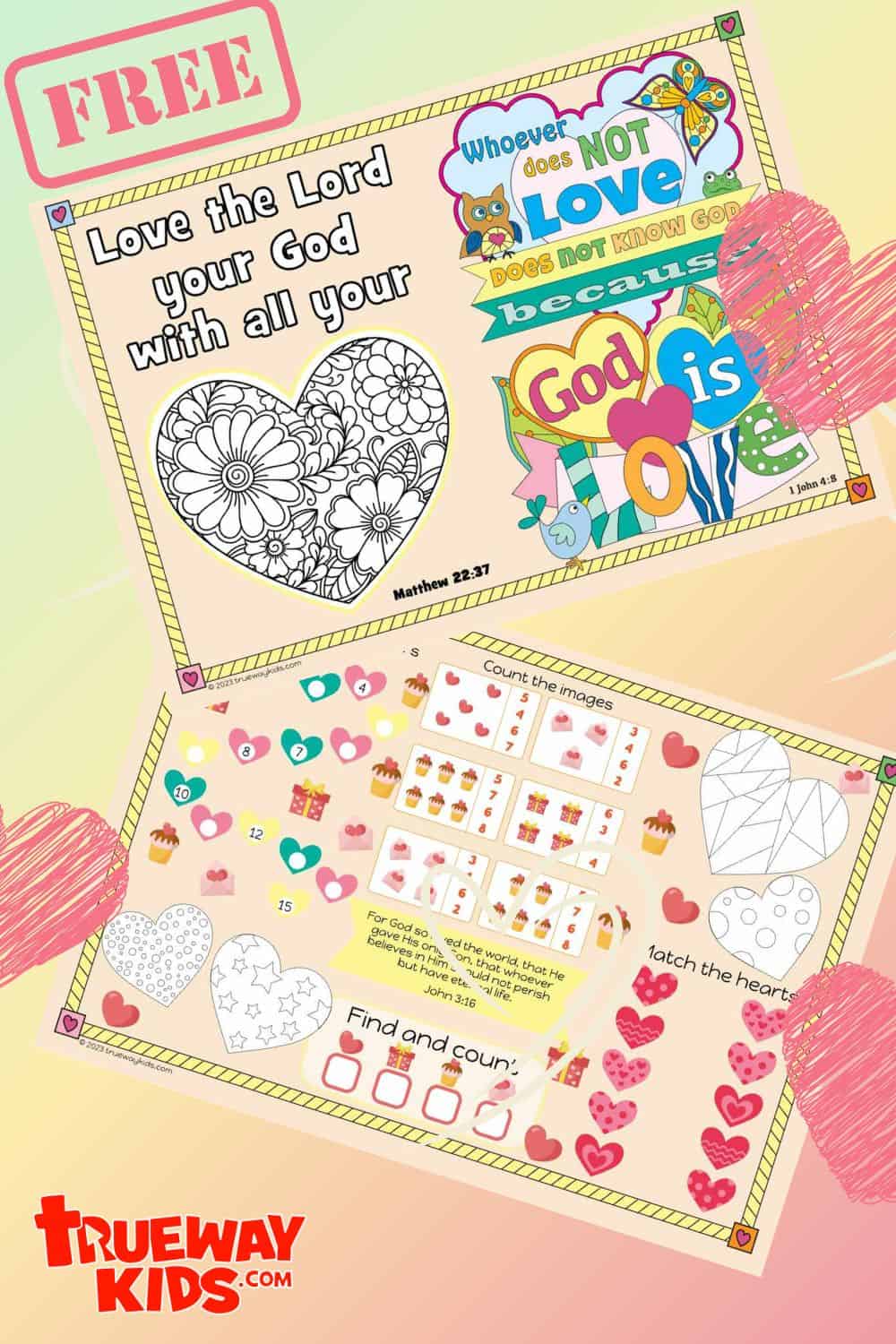 Valentines day (love) Bible handout for kids - Free Printable - Trueway ...