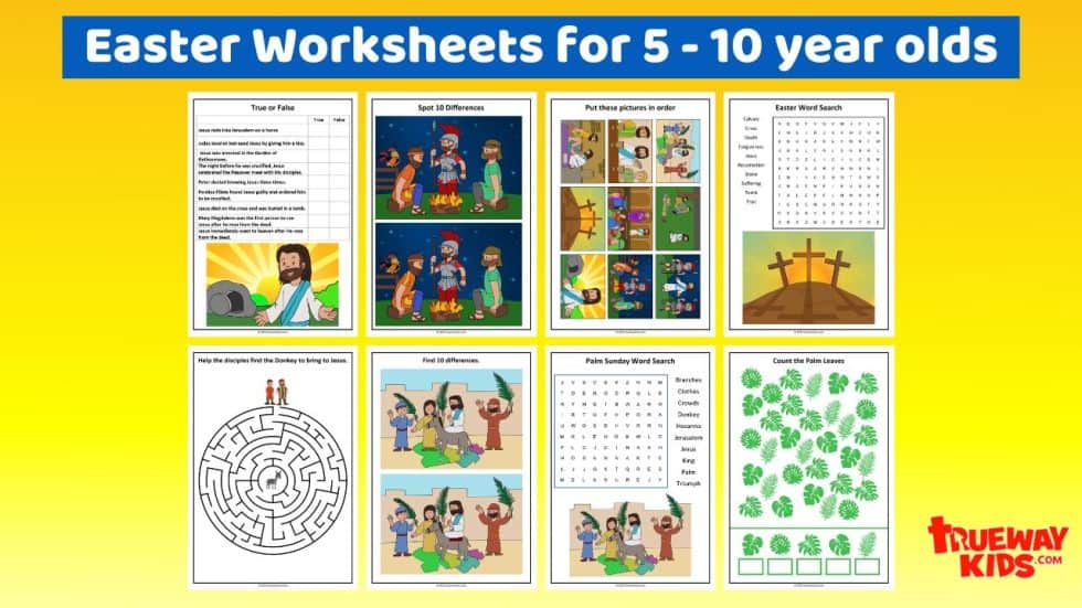 Easter Worksheet for 5 - 10 Year Old Children - Trueway Kids