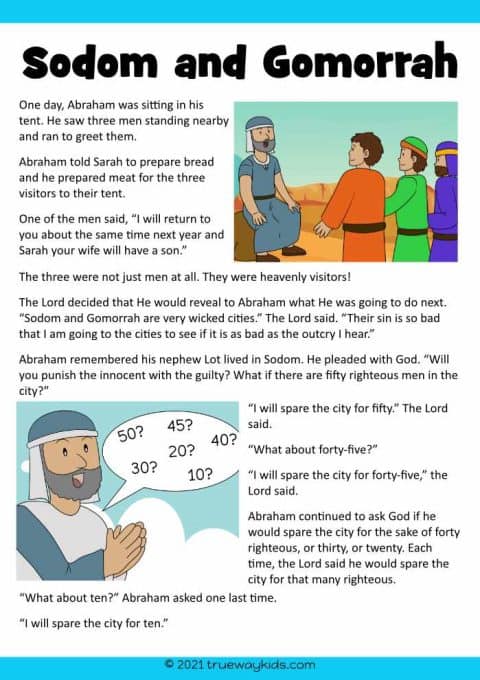 Sodom and Gomorrah (5-10 year old Bible lesson pack) - Trueway Kids