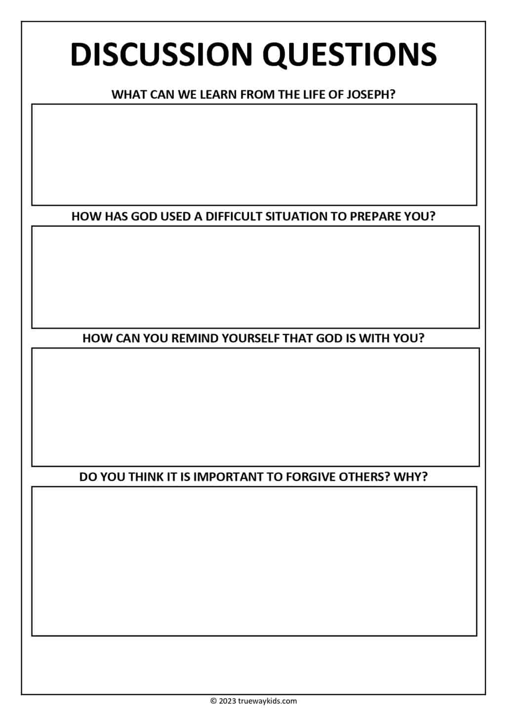 Joseph - Genesis 37-50 (Bible lesson for teens) - Trueway Kids