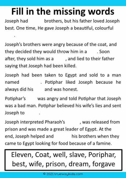 Joseph (5-10 year old Bible lesson pack) - Trueway Kids