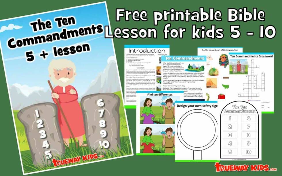 The Ten Commandments - (5-10 year old Bible lesson pack) - Trueway Kids