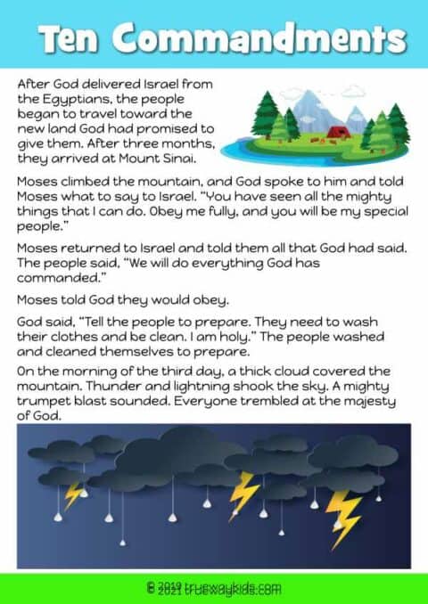 The Ten Commandments - (5-10 year old Bible lesson pack) - Trueway Kids