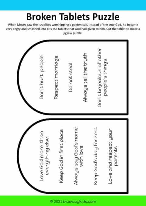The Ten Commandments - (5-10 year old Bible lesson pack) - Trueway Kids