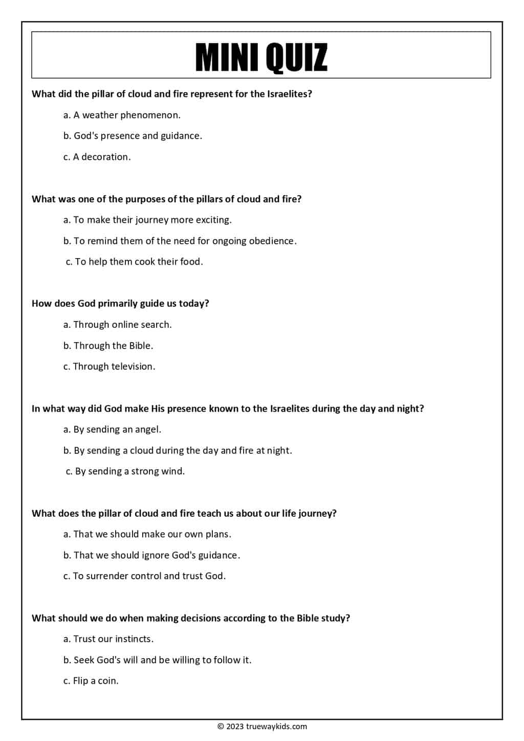 God Guides His People (Bible lesson for teens) - Trueway Kids