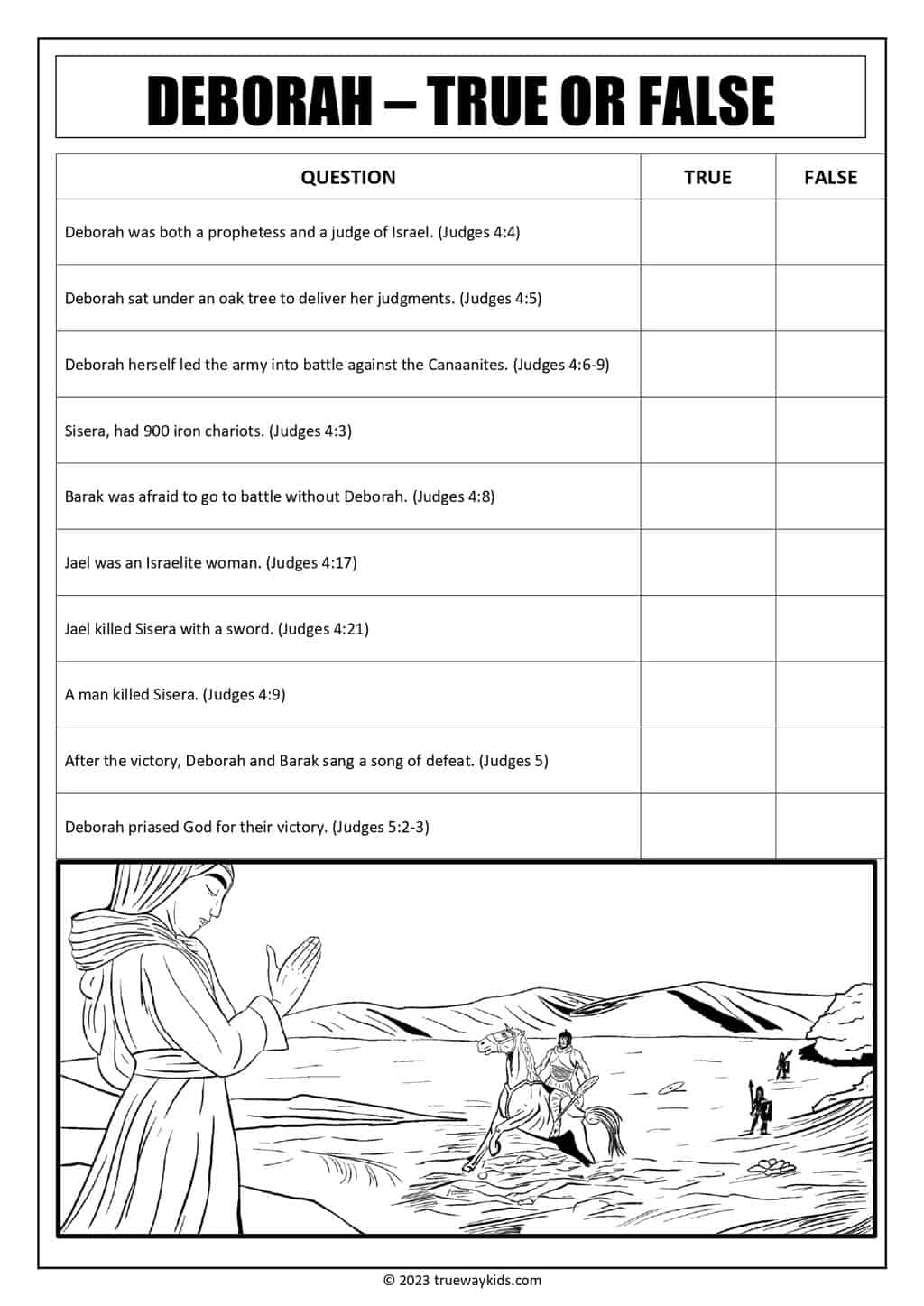 Deborah (Judges 4-5) - Bible lesson for teens - Trueway Kids