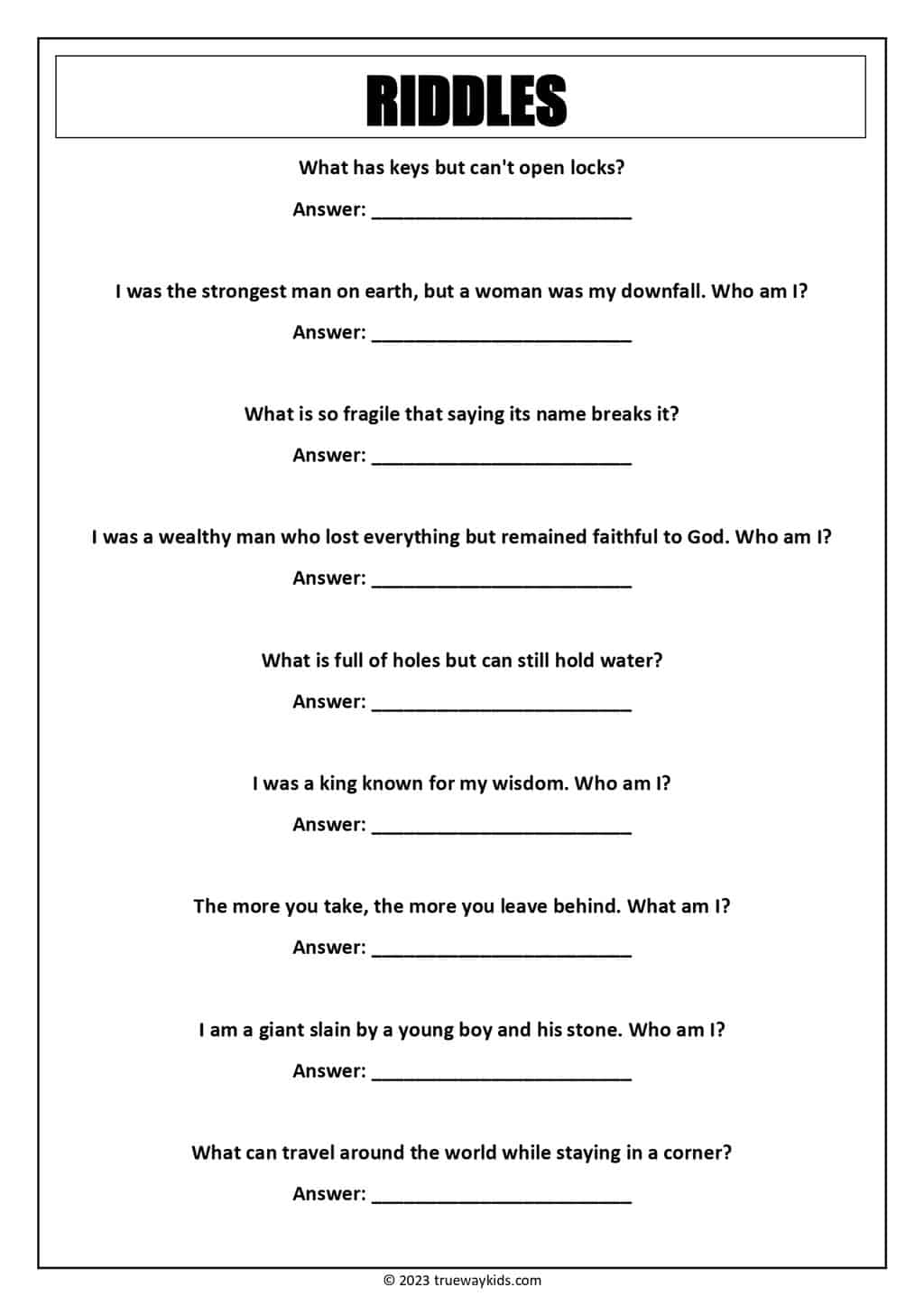 Samson (Judges 13-16) - Bible lesson for teens - Trueway Kids