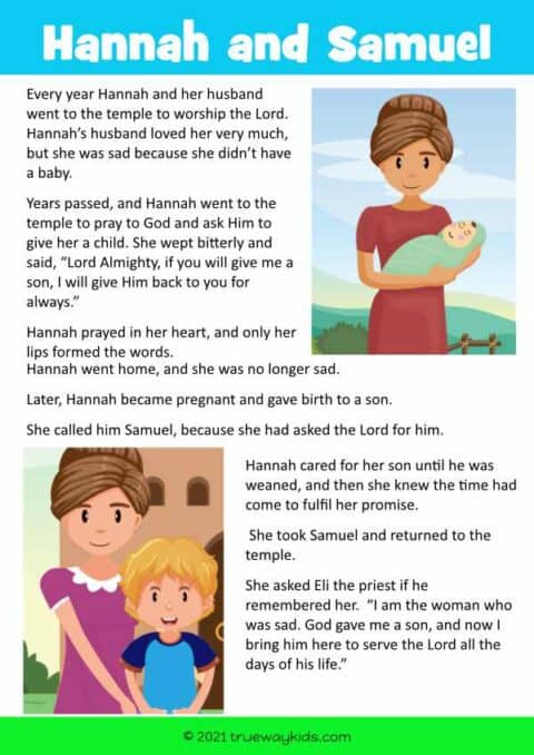 Hannah and Samuel - (5-10 year old Bible lesson pack) - Trueway Kids