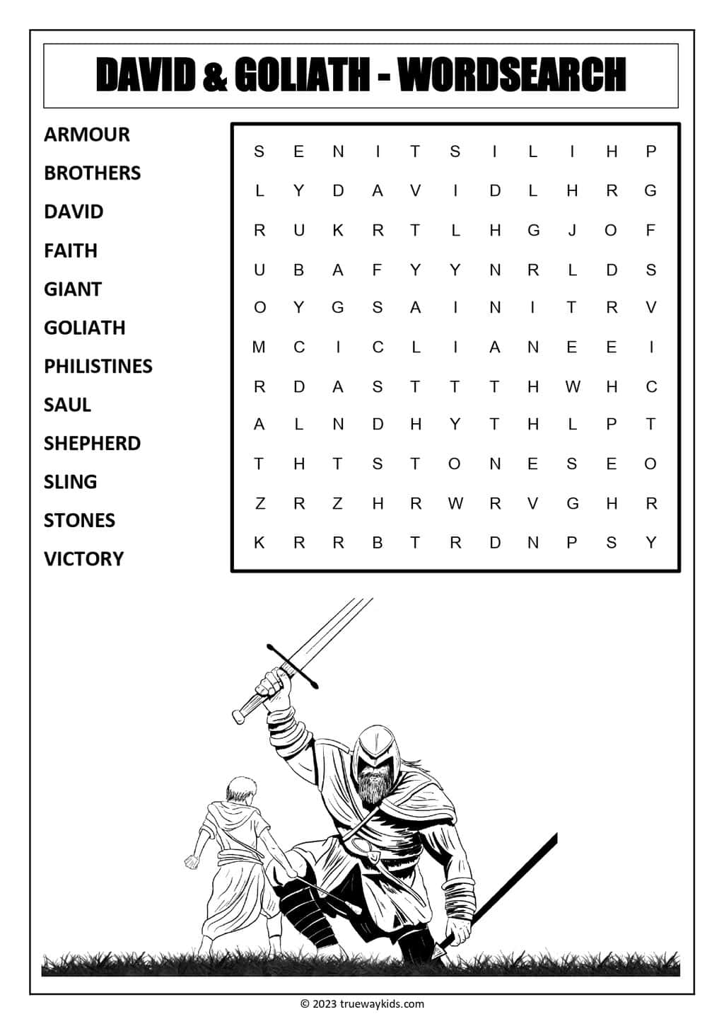 David and Goliath - 1 Samuel 17 (Bible lessons for teens) - Trueway Kids