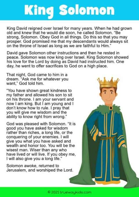 King Solomon - (5 - 10 year old lesson Bible pack) - Trueway Kids