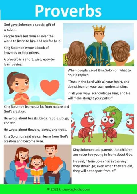 Proverbs - (5 – 10 year old lesson Bible pack) - Trueway Kids
