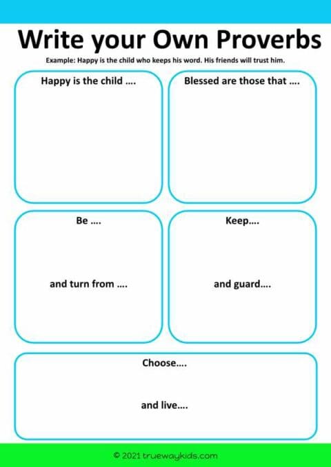 Proverbs - (5 – 10 year old lesson Bible pack) - Trueway Kids