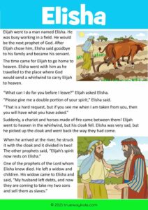 Elisha - (5 – 10 year old lesson Bible pack) - Trueway Kids