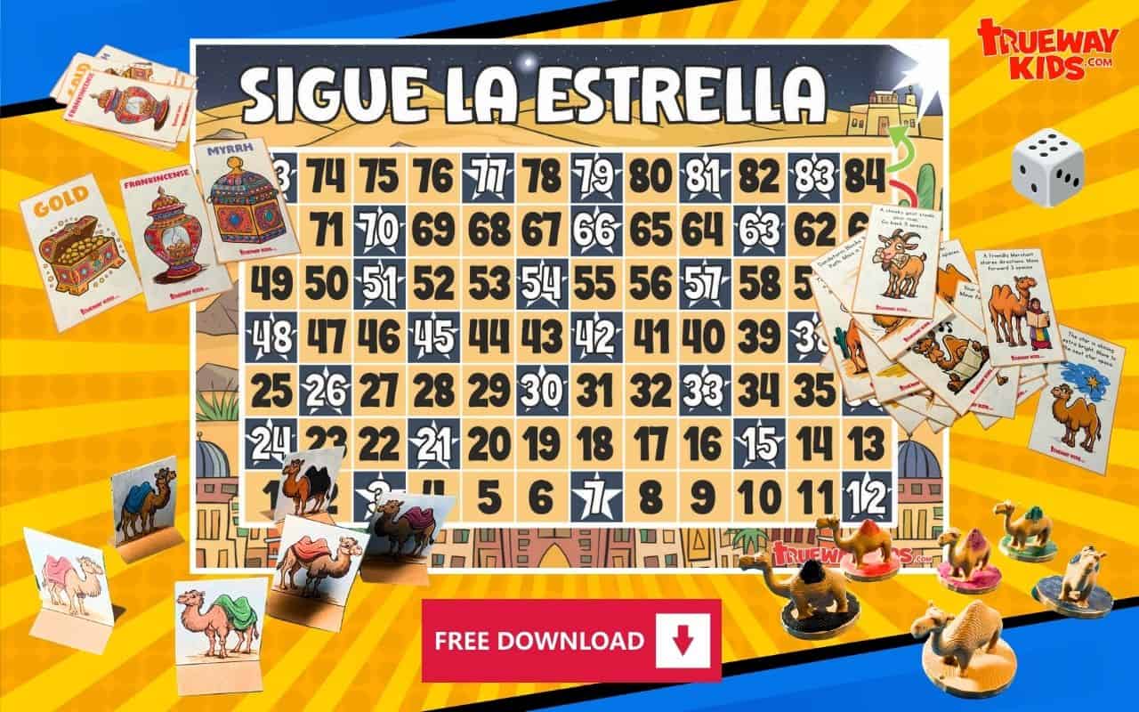 Sigue la estrella: juego de mesa imprimible gratis - Trueway Kids
