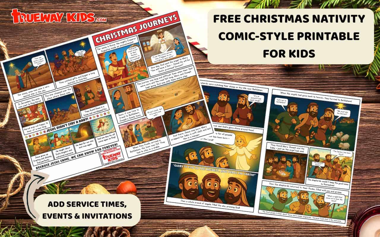 Free Christmas Nativity Comic-Style Printable for Kids - Trueway Kids