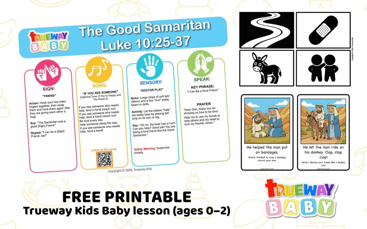 The Good Samaritan – Baby Bible Lesson (Luke 10:25–37) | Free Printable ...